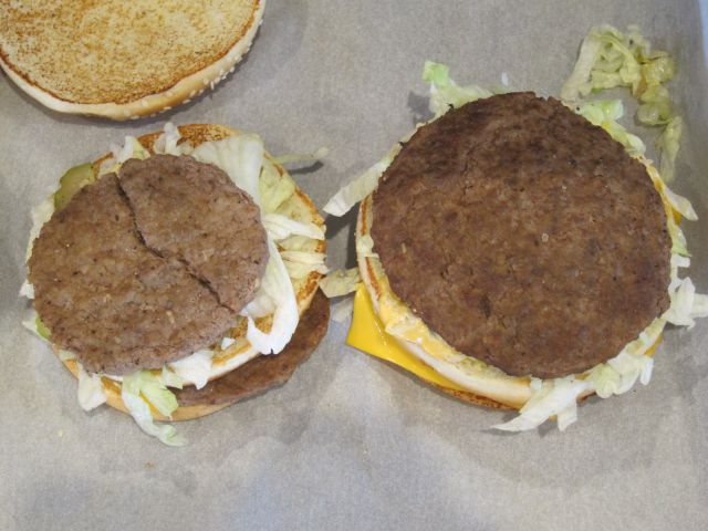 McDonald's Mac Jr., Big Mac, and Grand Mac Comparison