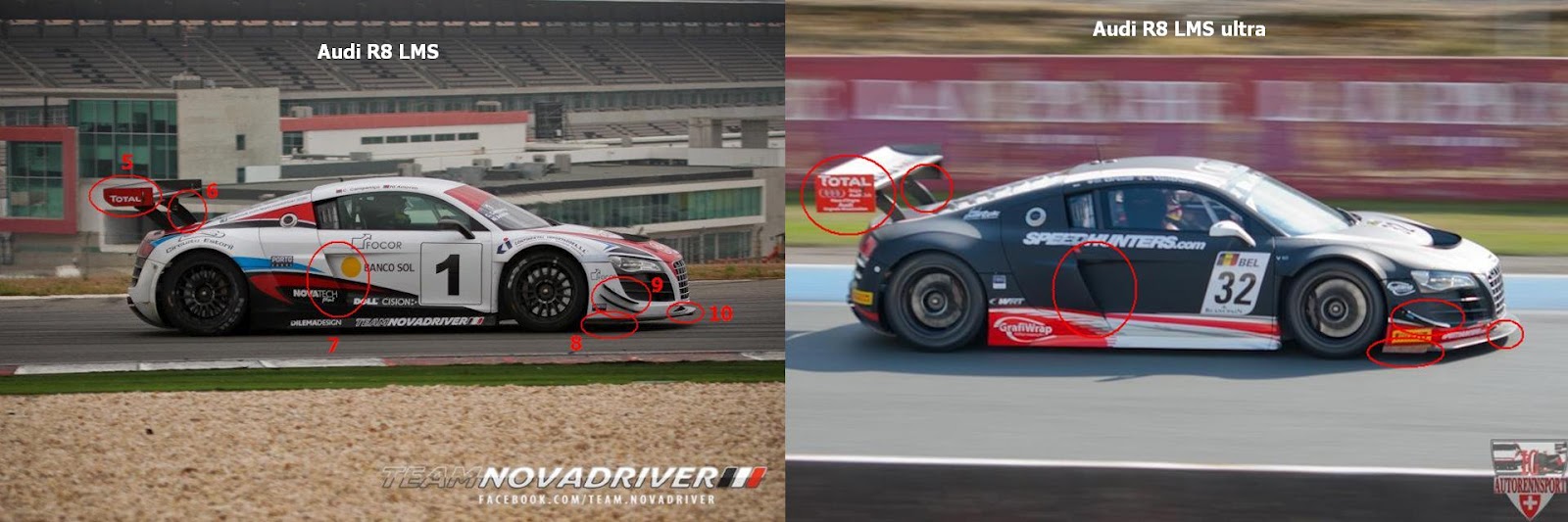 How to spot an Audi R16: Part 2: Original Audi R8 LMS and 2012 Audi R8 ...