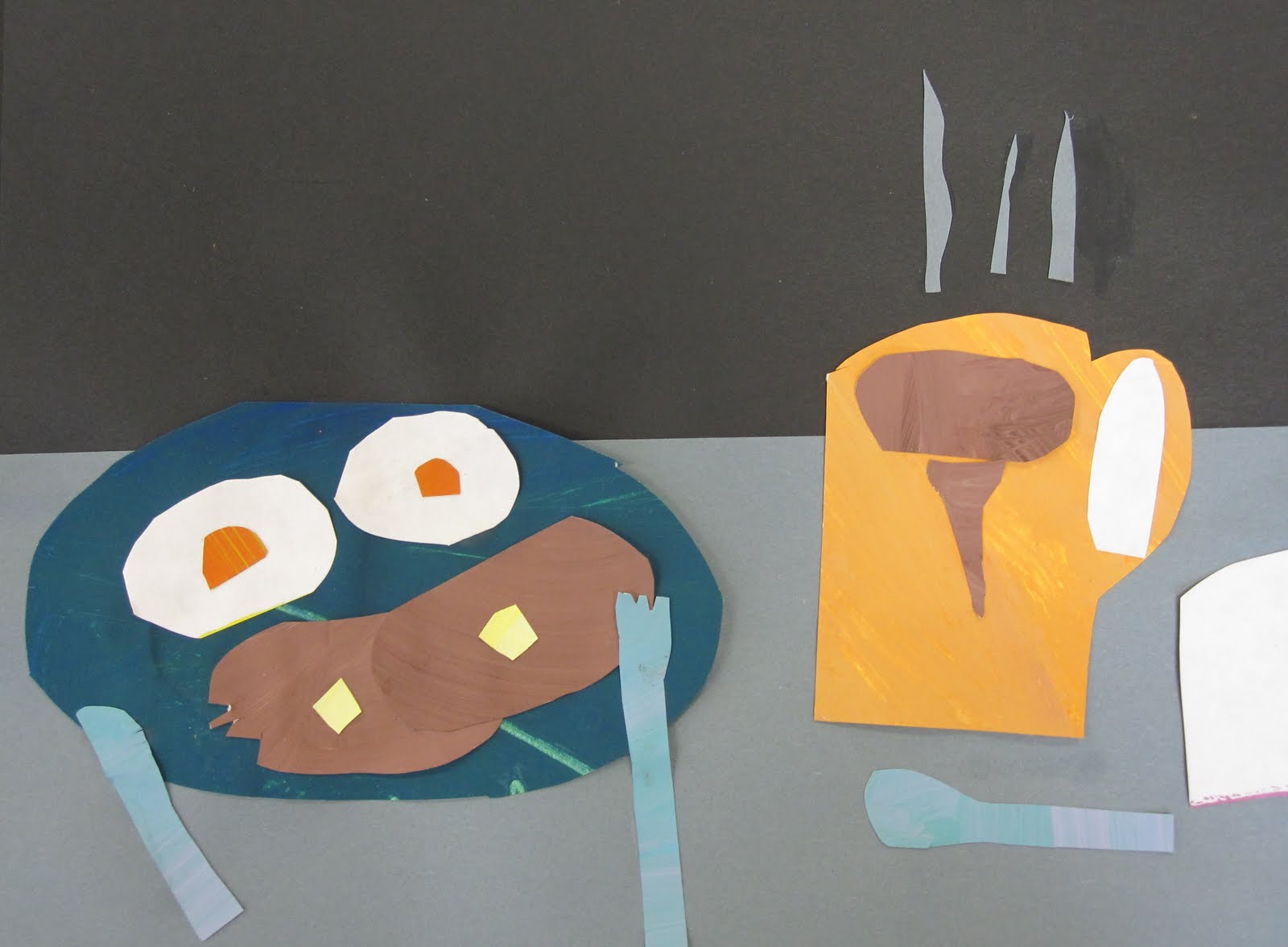 South School Art Studio: Fourth Grade Painted Paper Collage