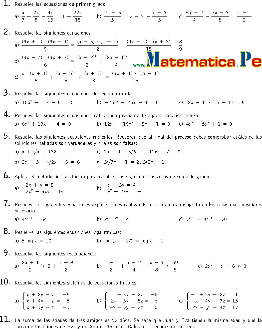 SISTEMAS DE ECUACIONES LINEALES M TODO DE GAUSS EJERCICIOS RESUELTOS