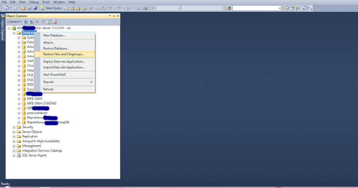 My Journal Computer: Cara Restore Database *.bak ke SQL Server 2012