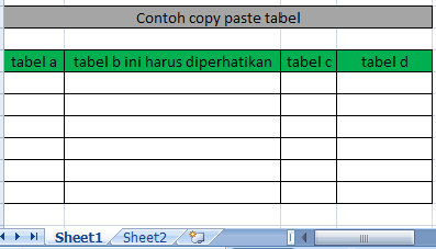 Cara Copy Paste Tabel pada Excel agar hasilnya sama