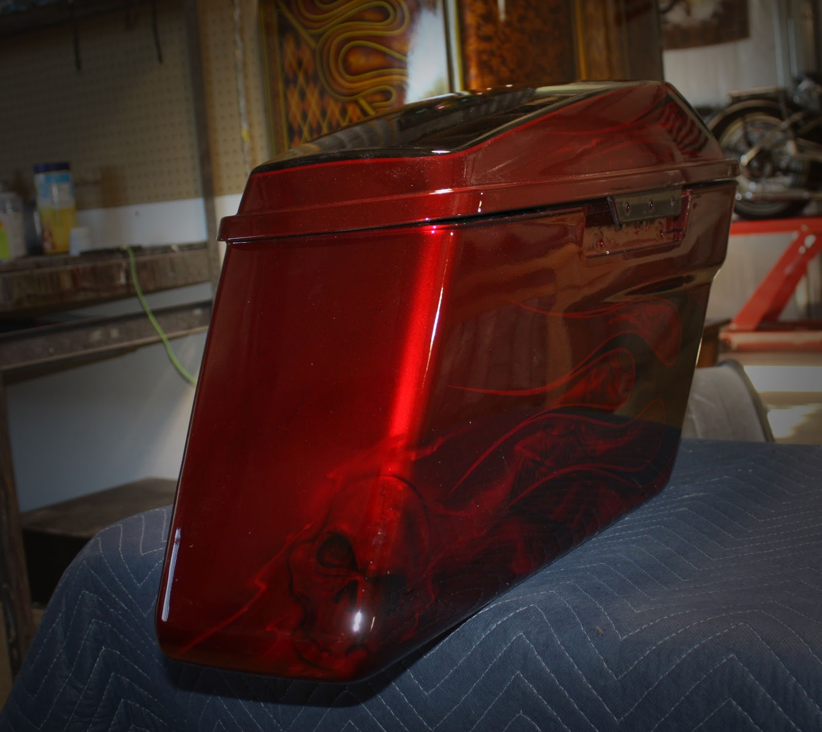Online Motorcycle Paint Shop: Candy red with classic flames, harley ...