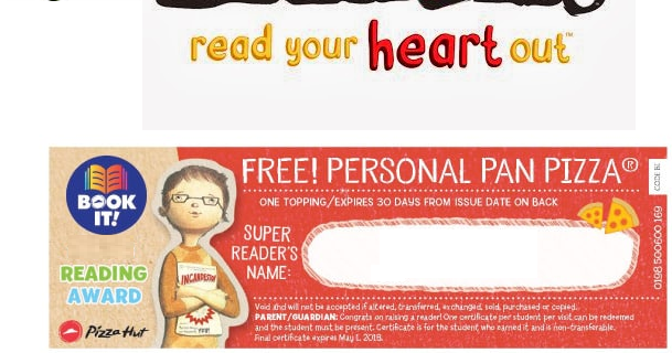 Pizza Hut Book It Program = Free Pizza Coupons To Give To Your Students ...
