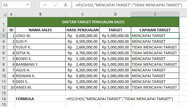 6 Jenis Rumus Formula Yang Wajib Dikenali Di Excel 2016