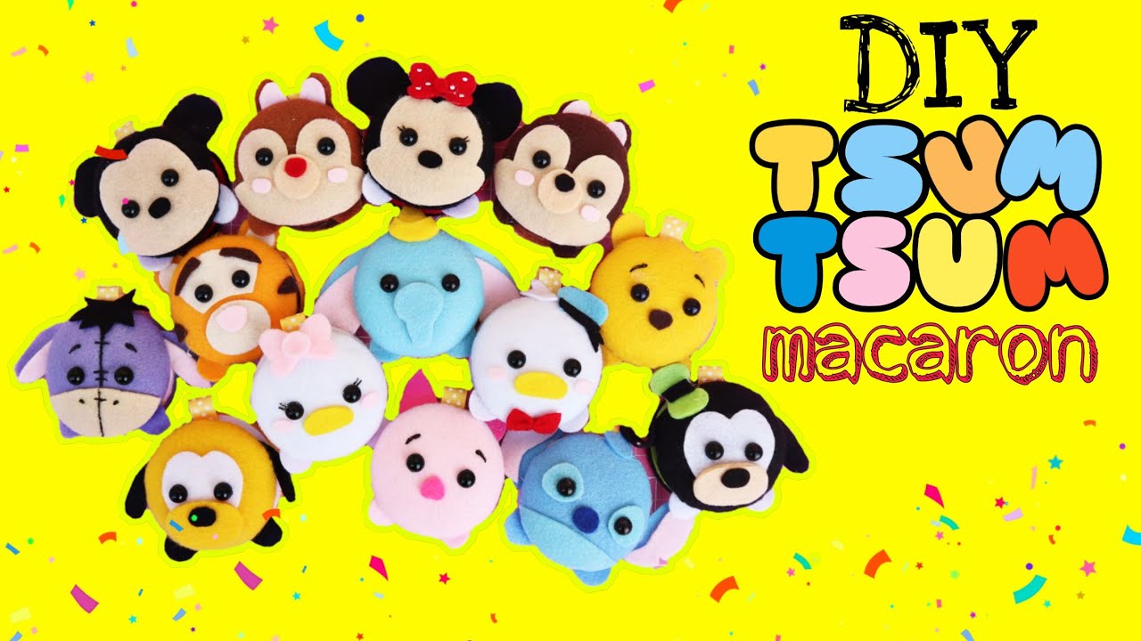 COMO FAZER BONECA TSUM TSUM DA DISNEY COM TECIDO DE FLANELA OU FELTRO ...