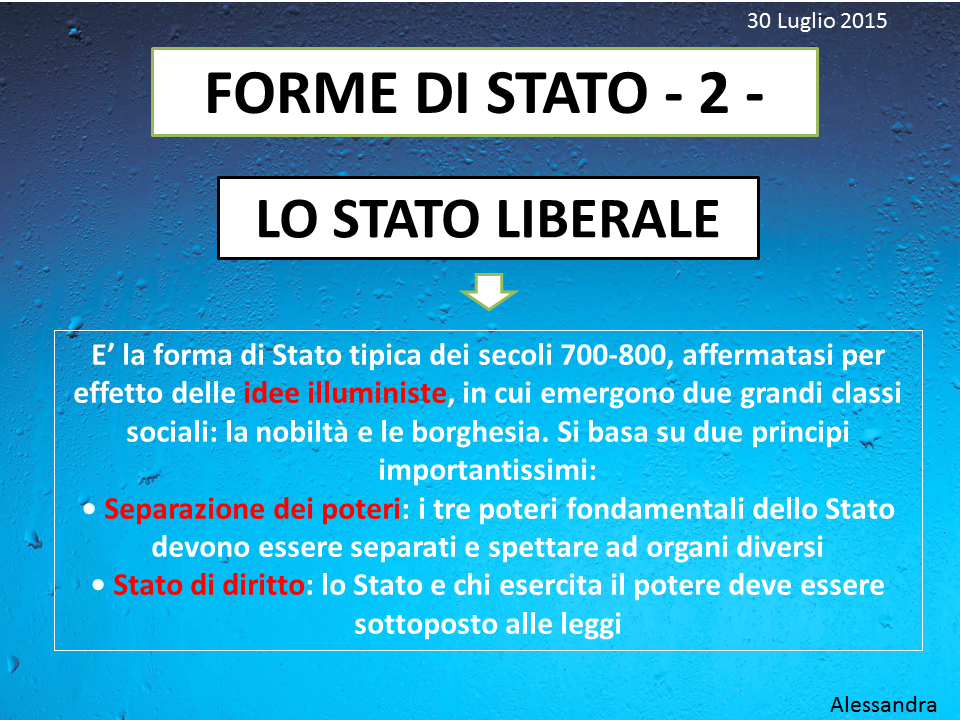22^ GOCCIA DI POLITICA: "Le forme di Stato 2 - Lo Stato Liberale