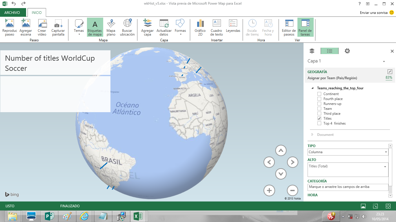 Excel examples for your work, sports and more.: Excel 2013, PowerMap ...