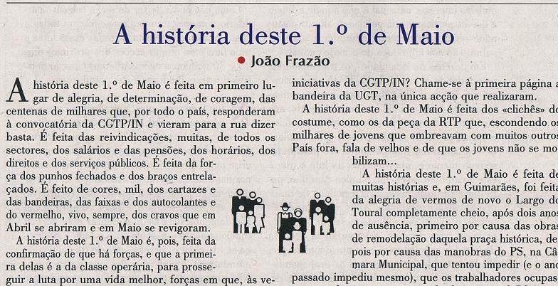 anónimo séc. xxi: 1º de Maio - de que nunca se falará o suficiente