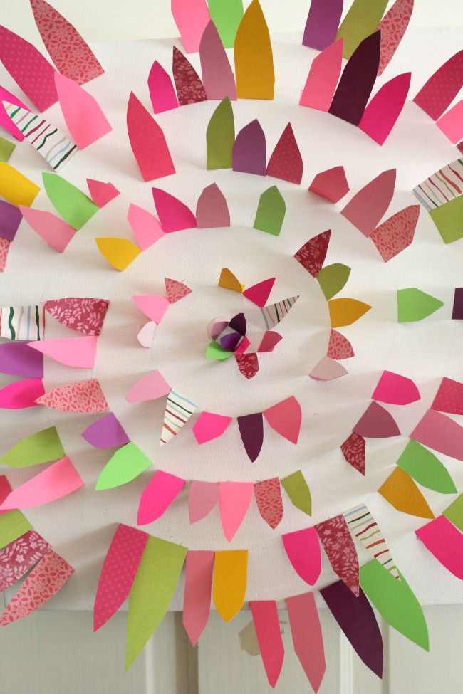 Make Wall Art With Pieces of Colored Paper - Crafts a la mode