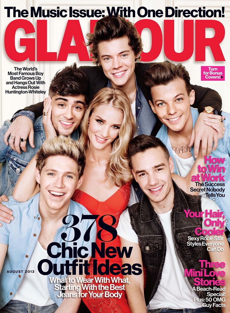Rosie Huntington-Whiteley & One Direction Boys Cover Glamour Music ...