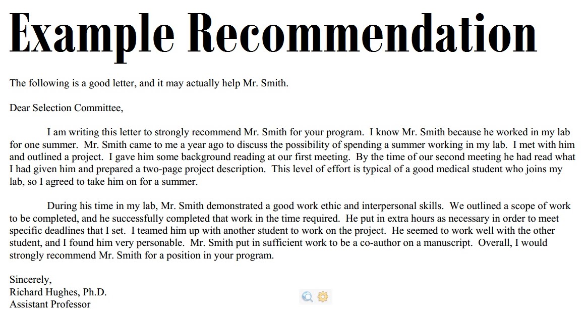 Sample Recommendation Letter 3000 Example Recommendation Letter