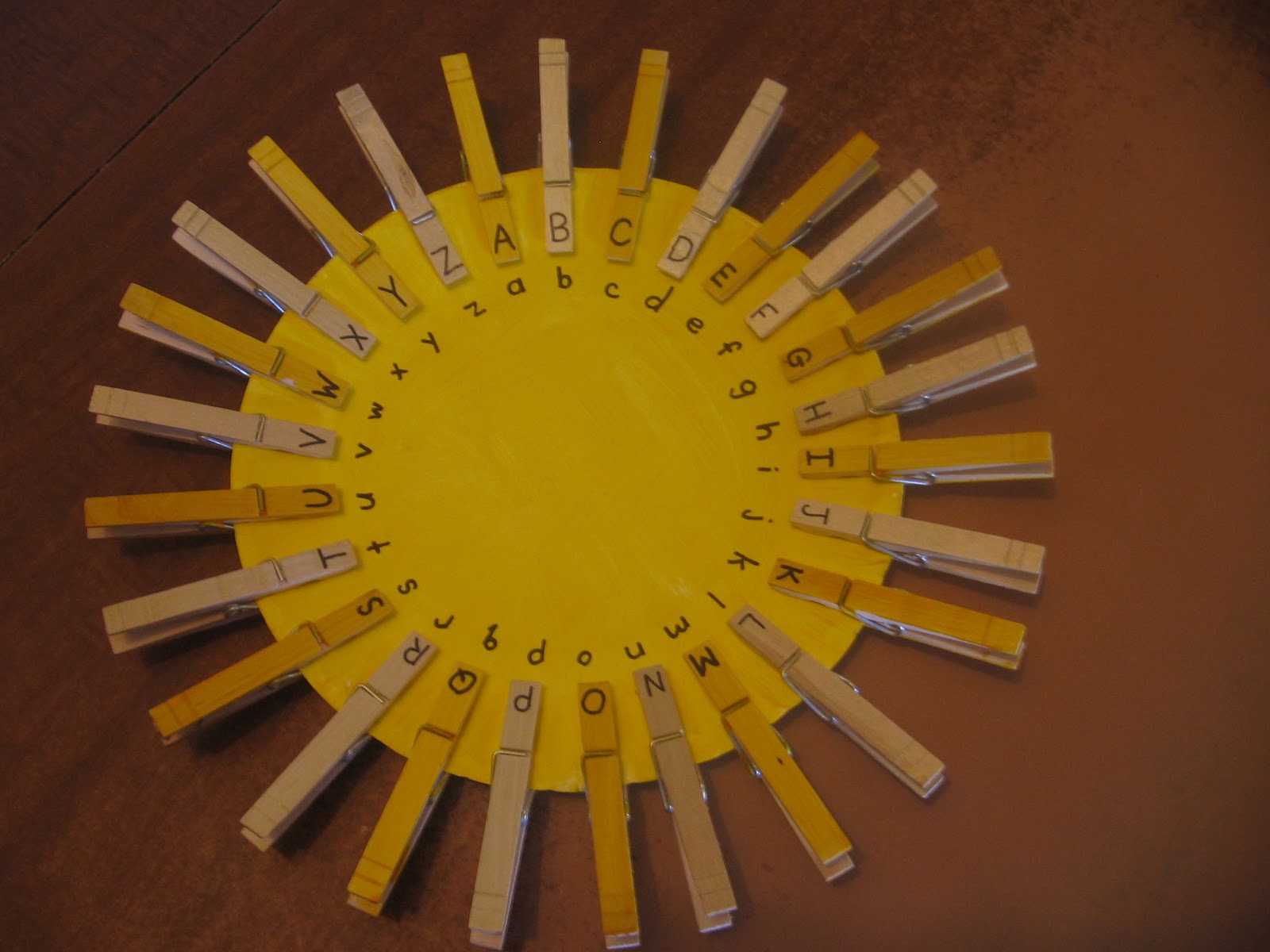 Tots and Me... Growing Up Together: Alphabet Matching Sun Activity