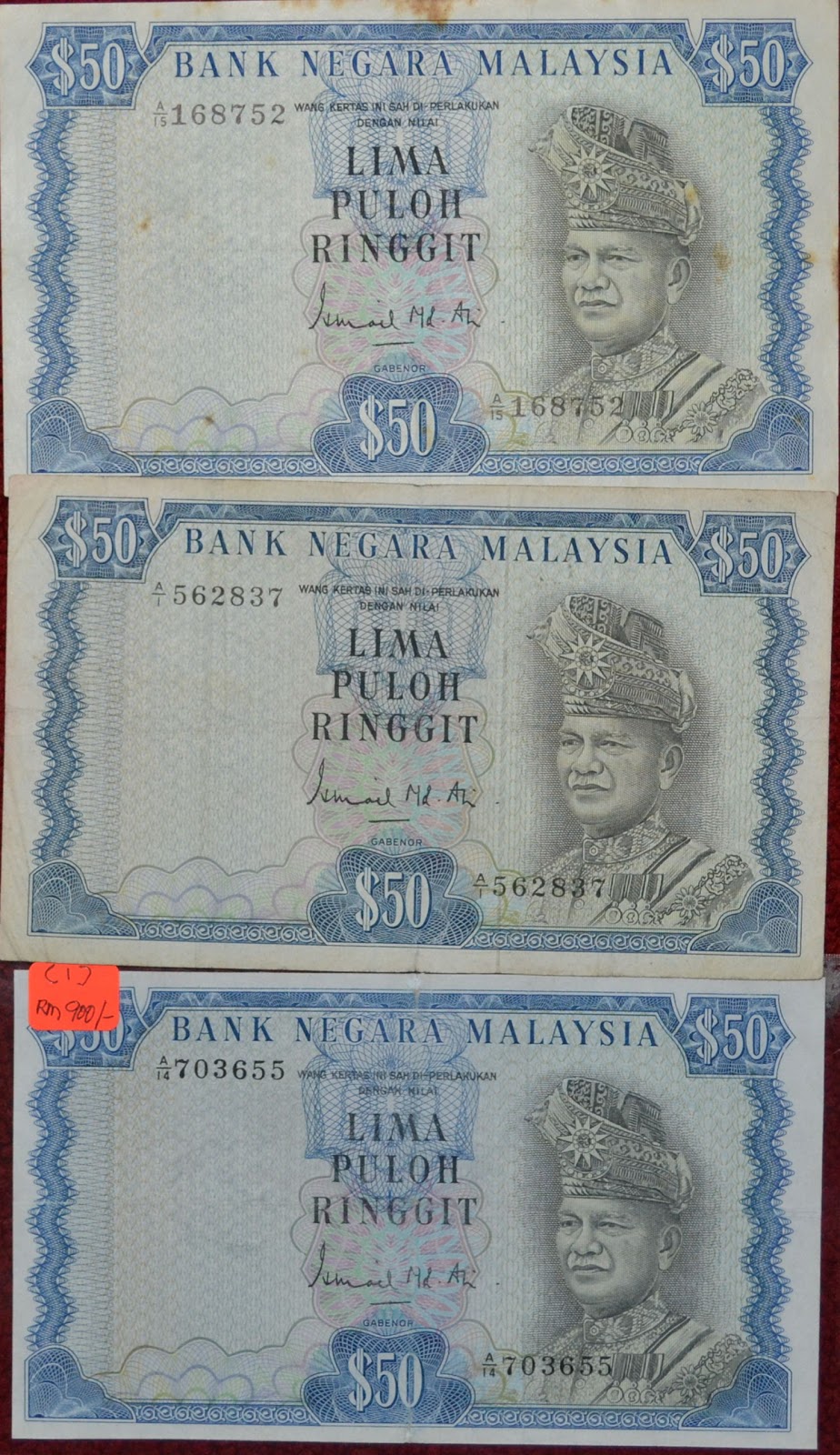 Galeri Sha Banknote: WANG KERTAS RM50 SIRI PERTAMA 1967