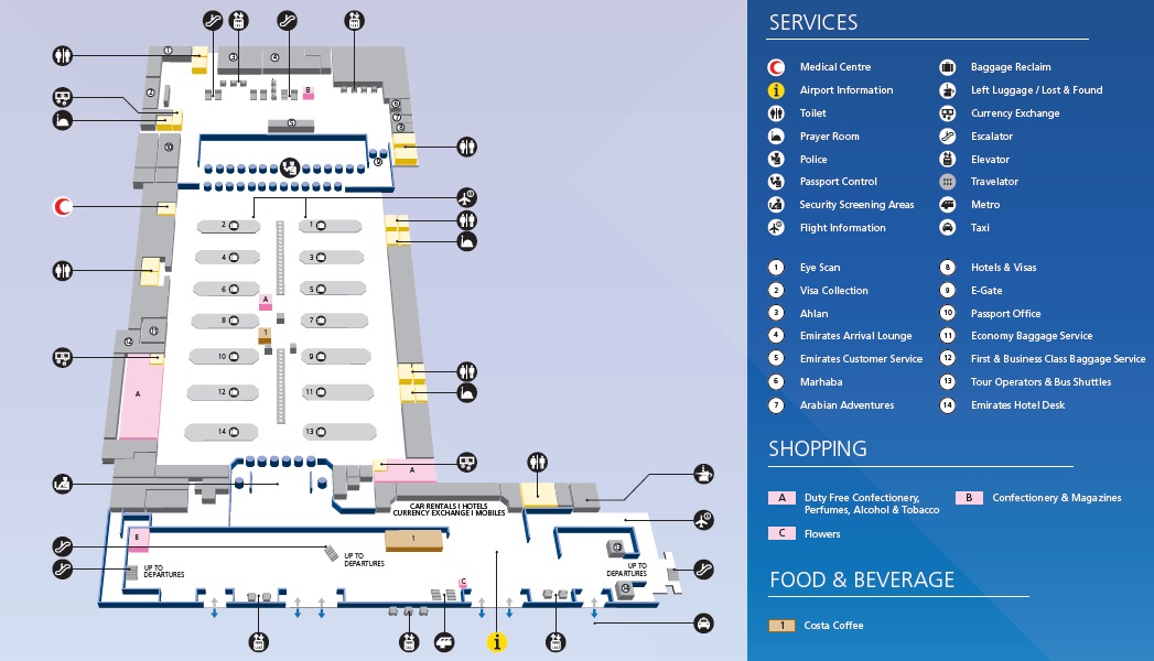 Tour Dubai Guide: Terminal 3 - Chegada