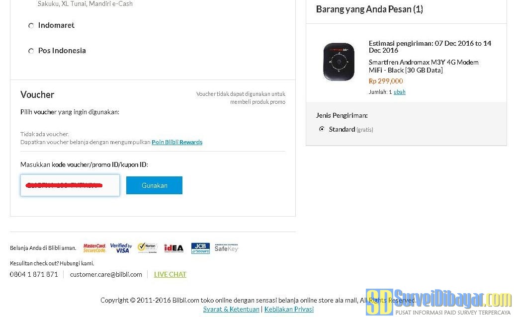 Cara Menggunakan Voucher Gratis Blibli Dari Online Survey GfK Indonesia ...