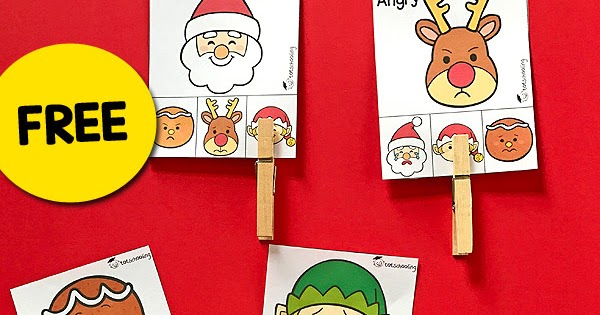 Christmas Emotions Clip Cards | Totschooling - Toddler, Preschool ...