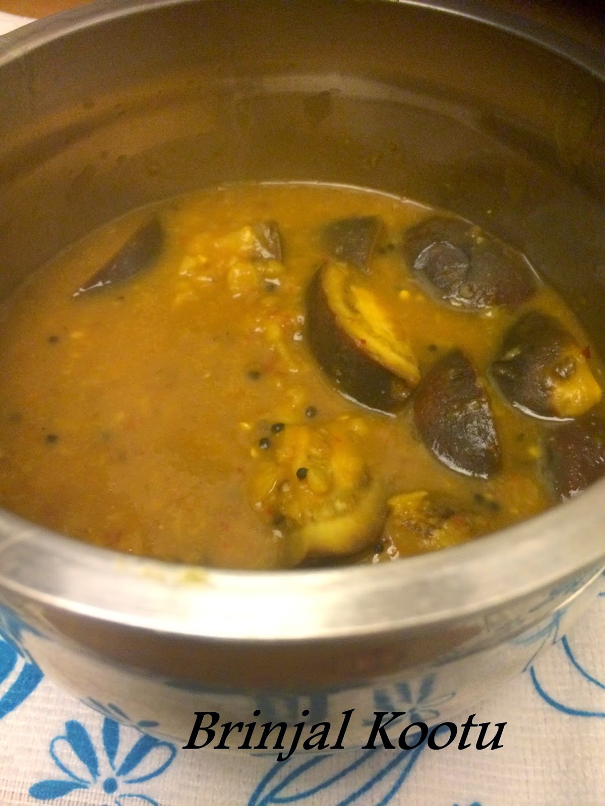 Swathi's Kitchen: Brinjal Pulippu Kootu