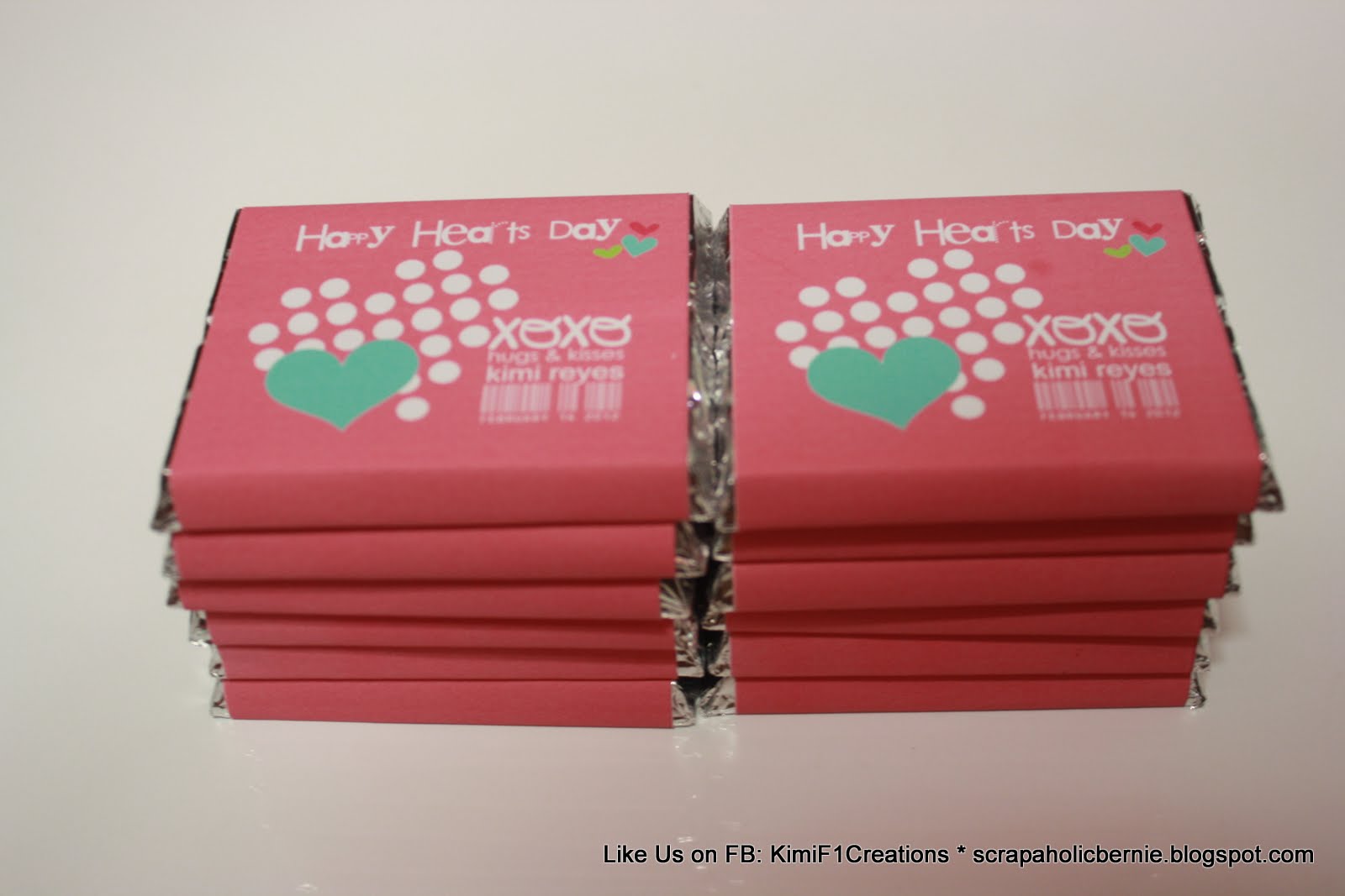 F1 Digital Scrapaholic: Hearts Day Personalized Four Bars KitKat Wrapper