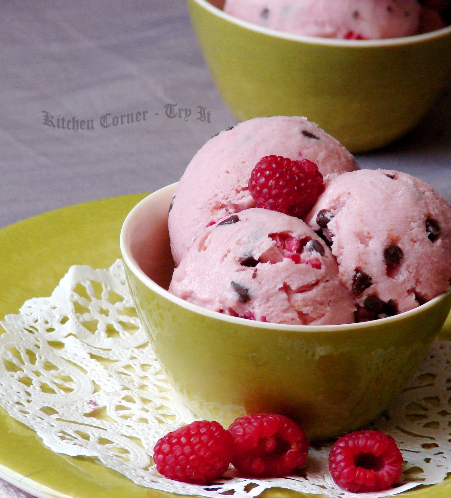 Raspberry Chocolate Chips Ice Cream