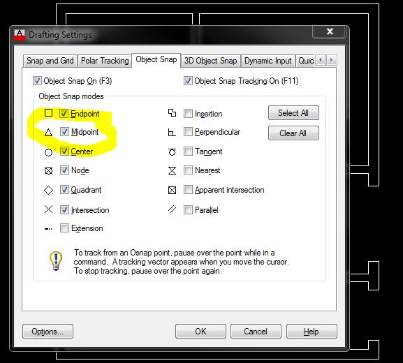 autocaduco: Achando o midpoint