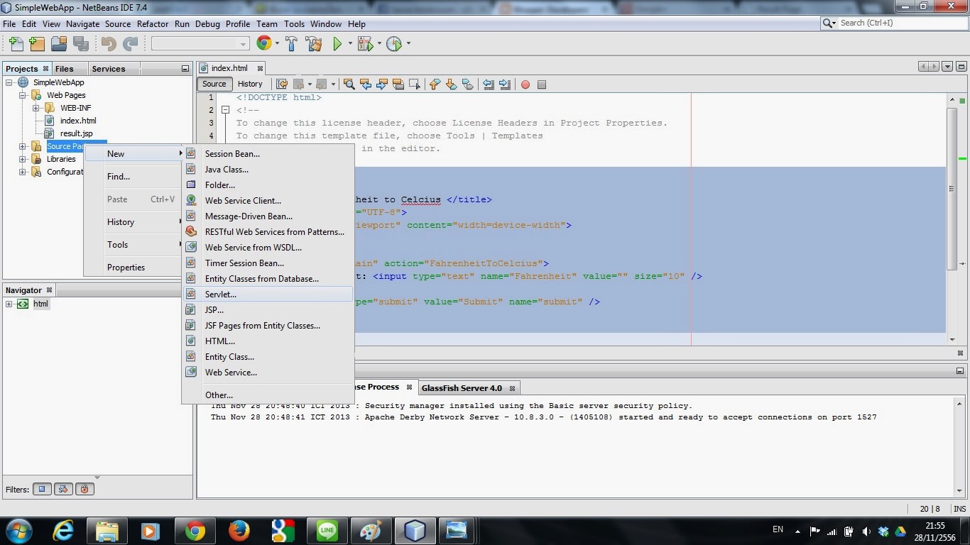Aj.Sarun's Computing Courses: การเขียนเว็บแอพพลิเคชันด้วย Servlet และ JSP ด้วย NetBeans