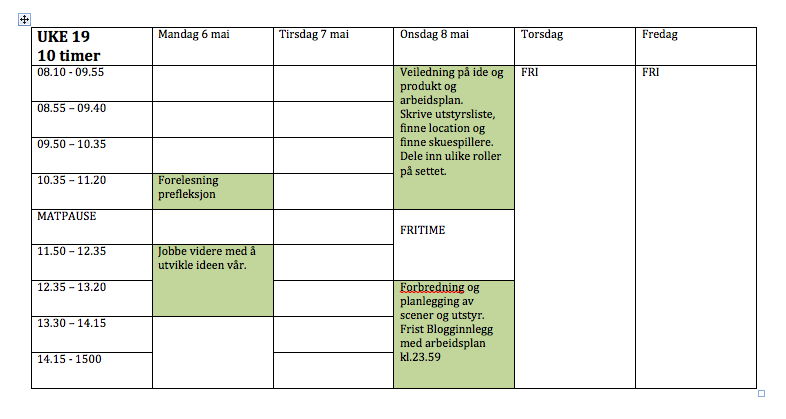 1MFB 2012/2013: Arbeidsplan!