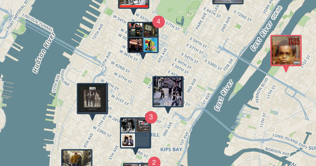 Map of the Week: The Album Covers of New York