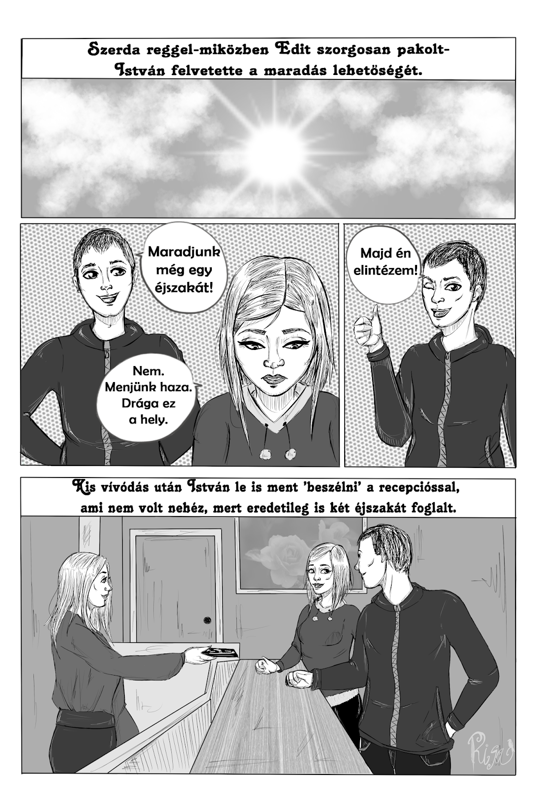 Rajzok, képregények: Risa munkái: Képregény megrendelés