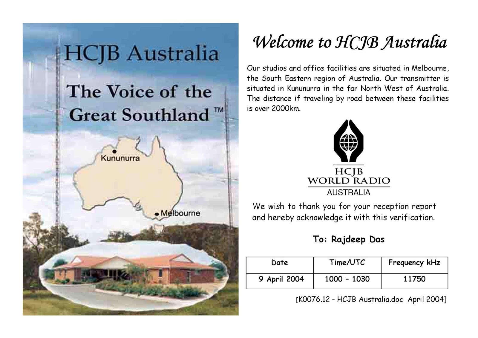 DX EXPLORER: Reach Beyond Australia - QSL Verification