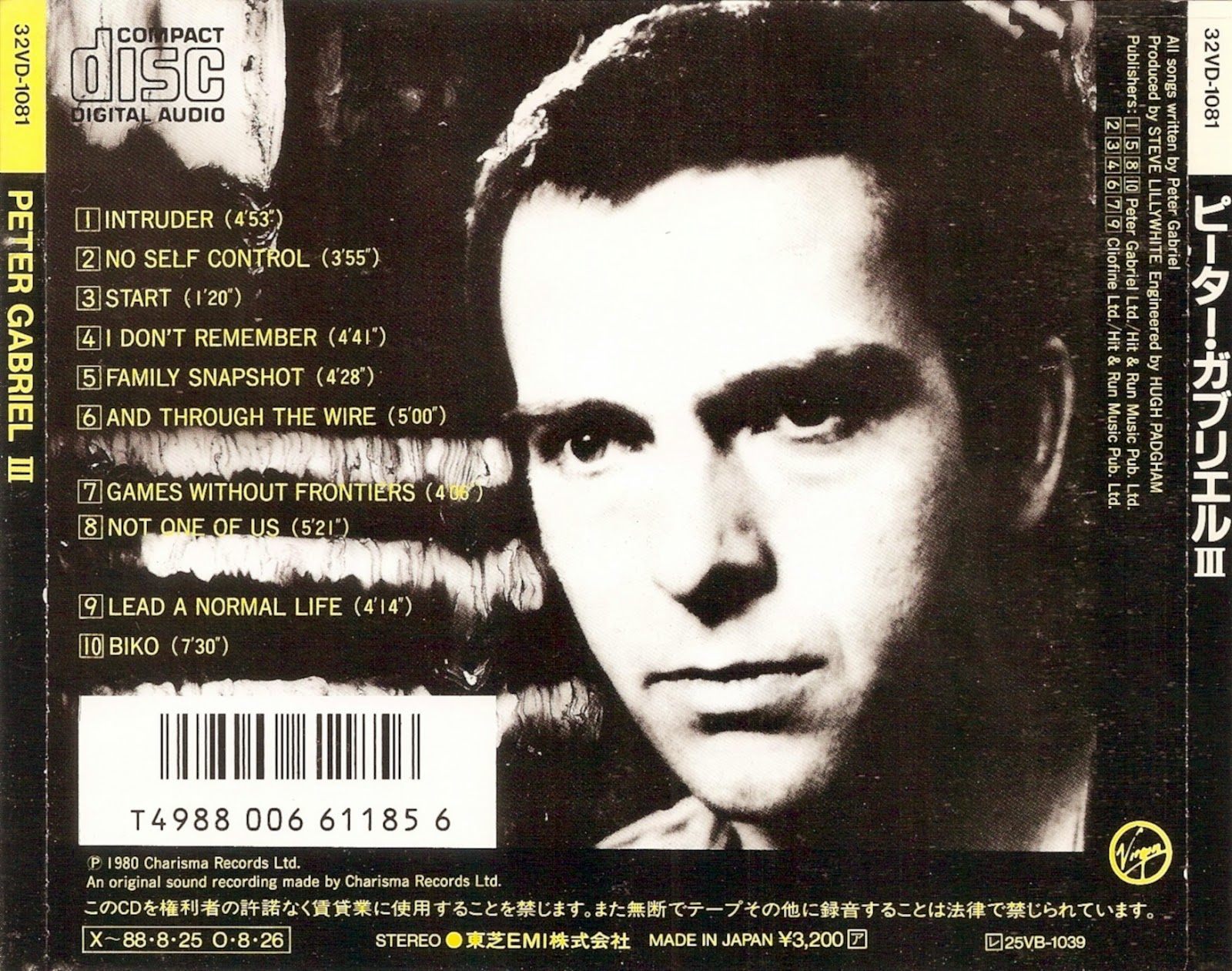 The First Pressing CD Collection: Peter Gabriel - Peter Gabriel III