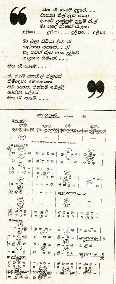 Wonderful Life...: Sinhala Songs Notations