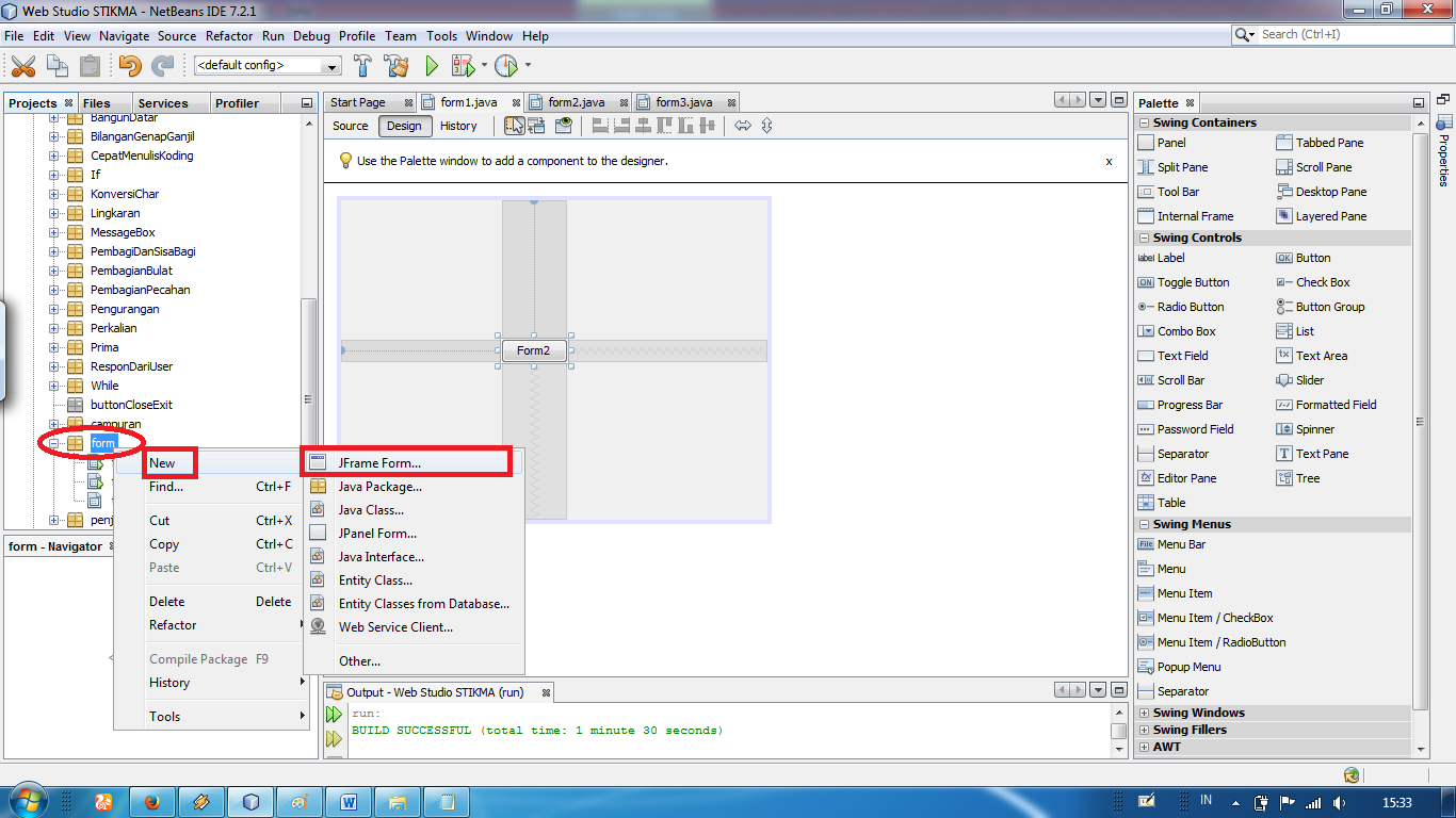 jFrame Form Position Center Java Netbeans | Menengahkan Frame ke Tengah Layar Java Netbeans ...
