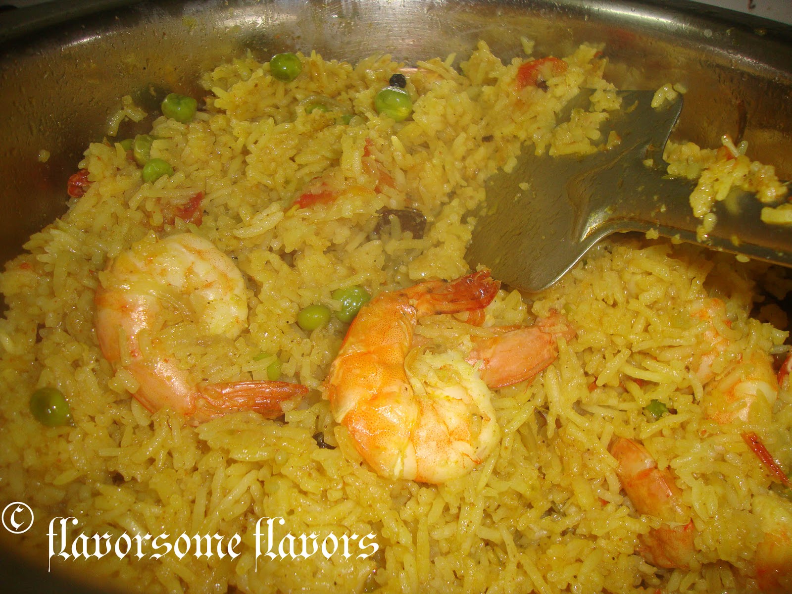 Flavorsome Flavors: Shrimp Pilaf / Prawn Pulao