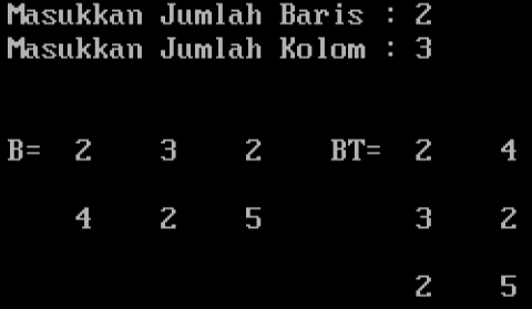 Dasar Pemrograman Komputer: Program Transpose Matriks