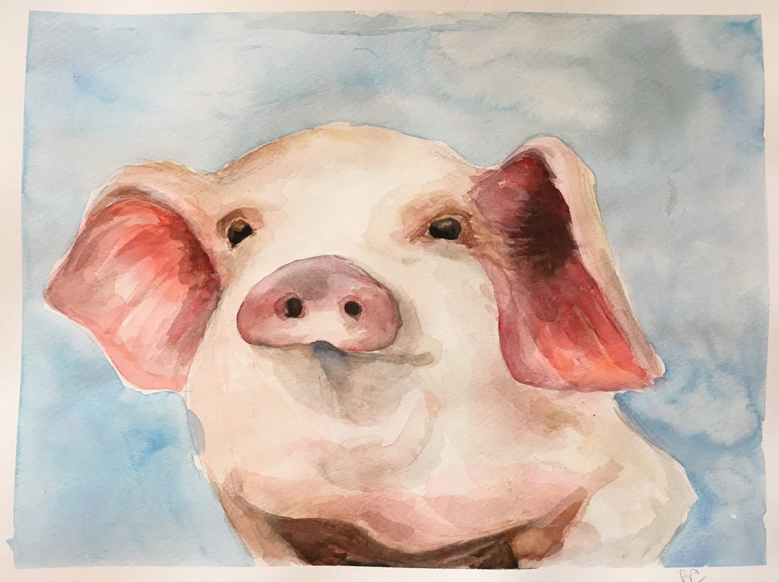Art Room Britt: Watercolor Pigs - Adult Class