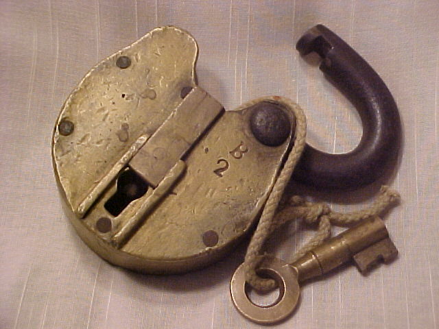 RestraintsBlog: ******* 1890s 1900 BRASS & IRON PADLOCK
