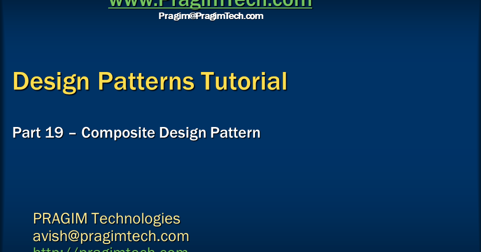 Sql server, .net and c# video tutorial: Composite Design Pattern - Slides