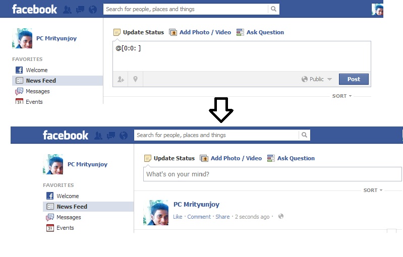 Hacks Tricks Tips And everything else ;): Post Blank Status Updates in ...