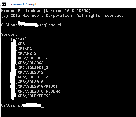 On The Journey To Be A Sql Server Professional Sqlcmd L Does Not Return A List Of Servers On