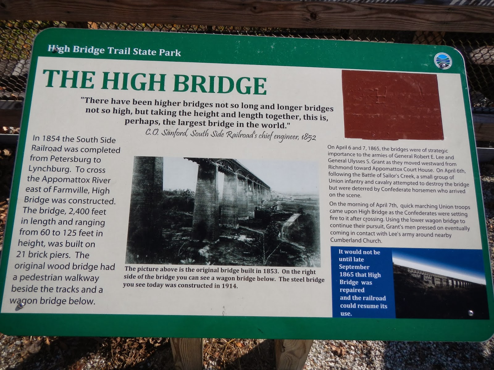 Oh To Be Hiking!: High Bridge Trail State Park