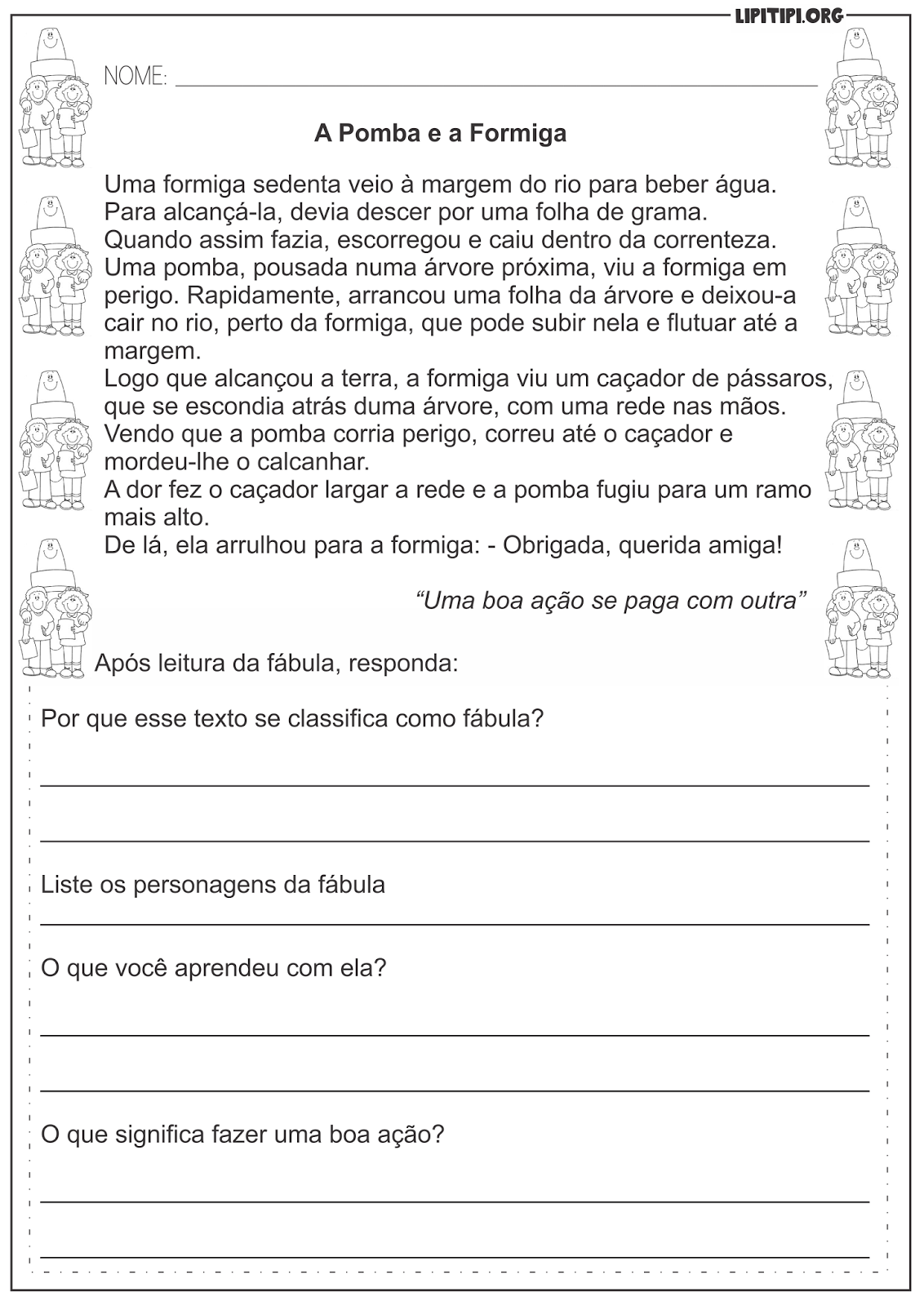 Interpretação De Texto Fabula - LIBRAIN