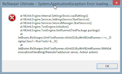 The Senile Coder: NUnit Exception: Error Loading Settings