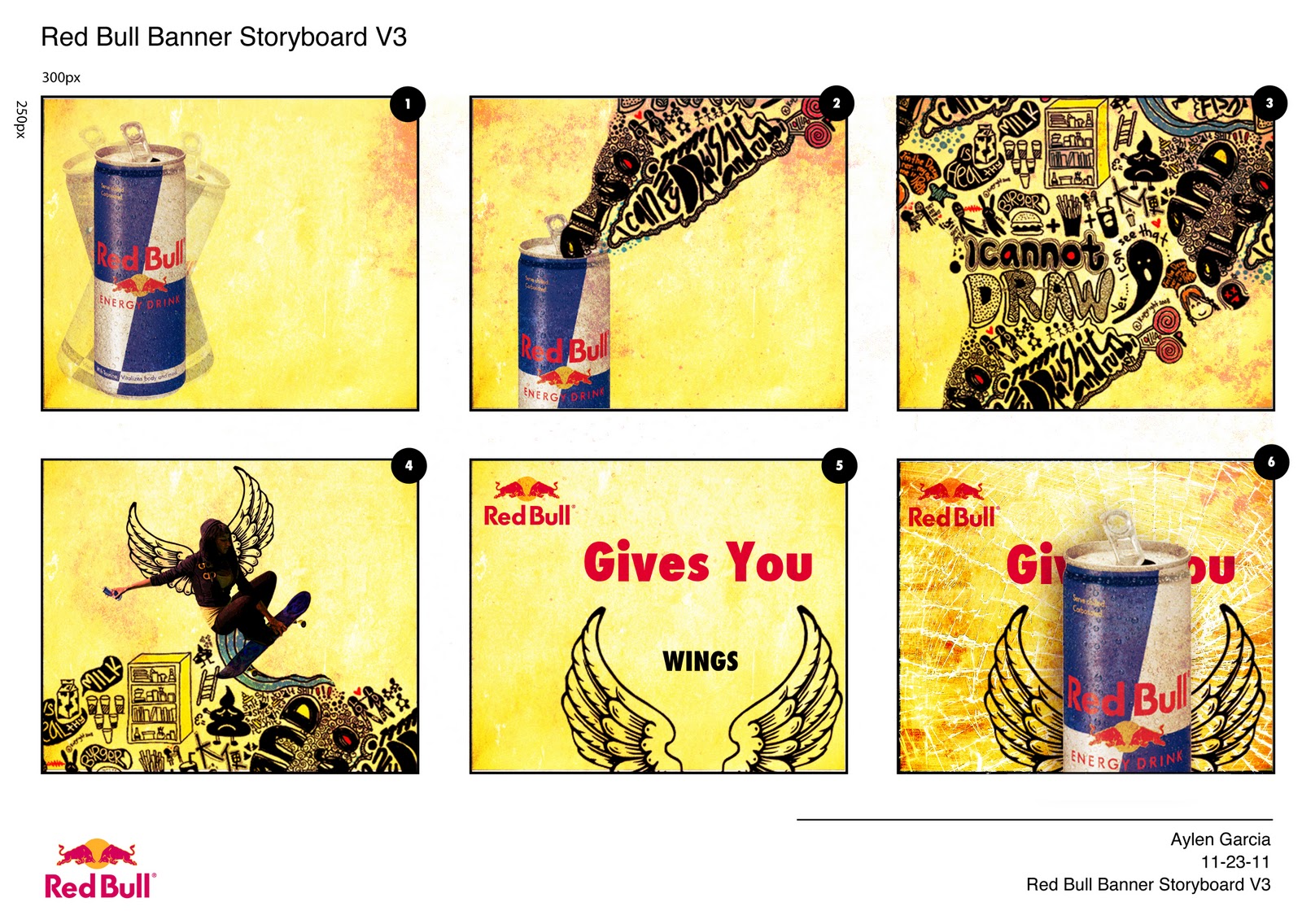 Red Bull Banner Storyboard | The Creative Portfolio of: Aylen Garcia
