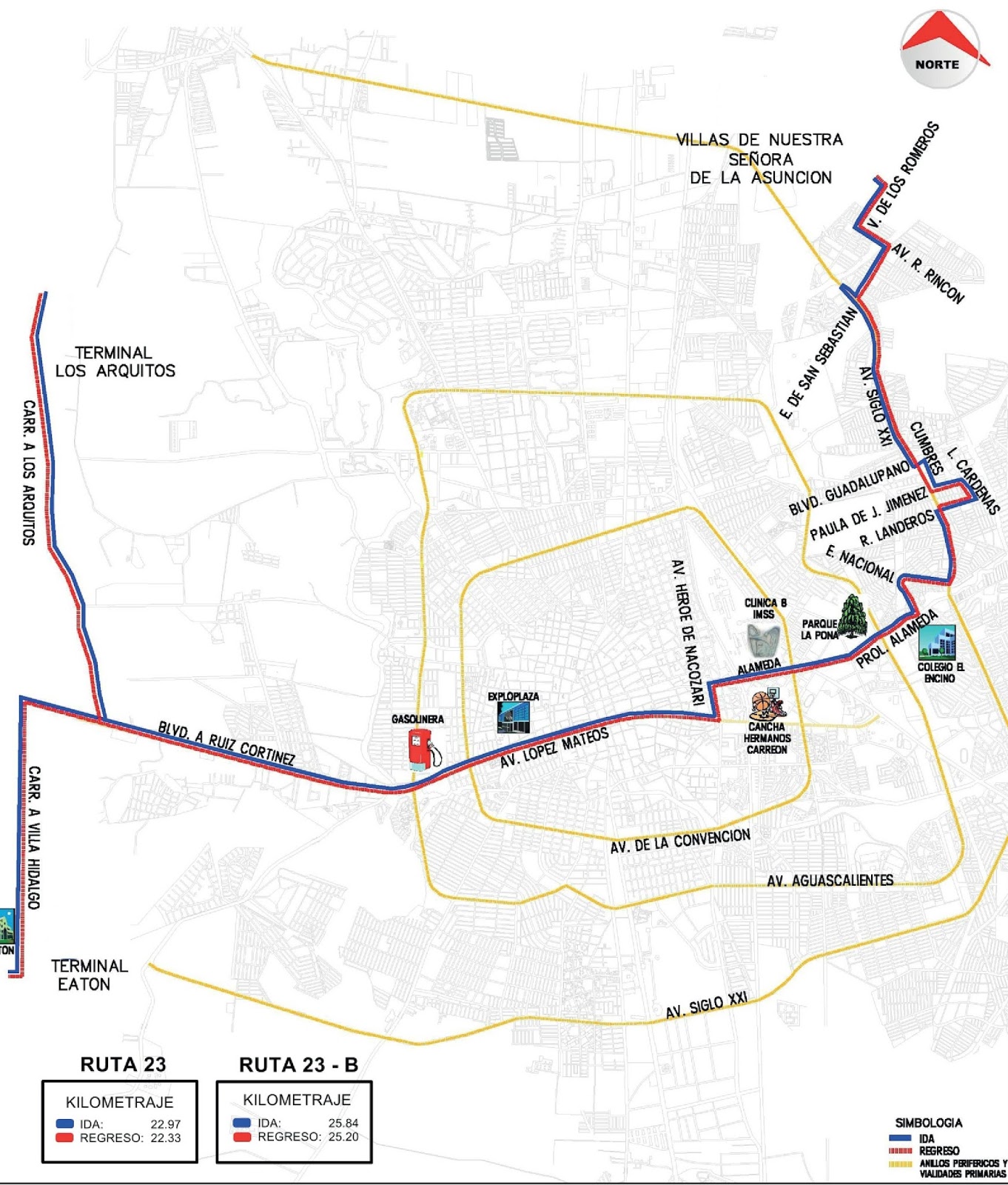 Rutas de Camiones Aguascalientes: Ruta 23 y 23 B