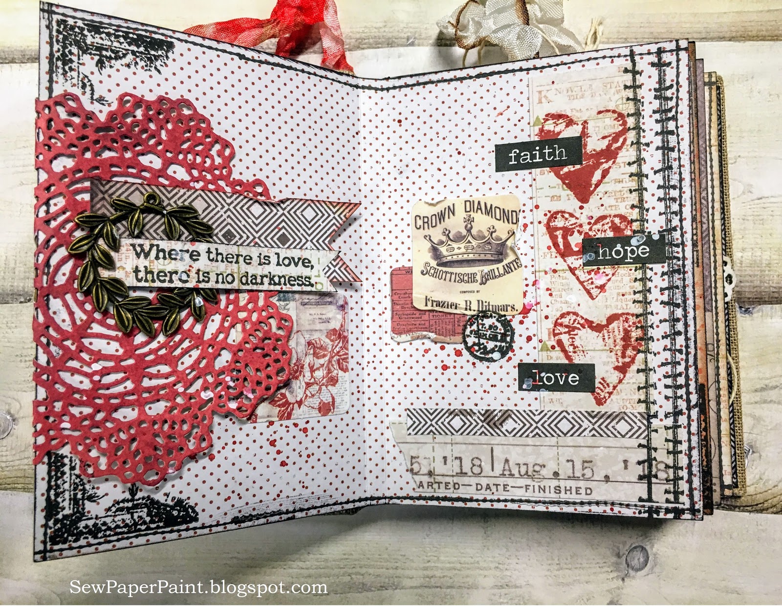 Mini Album Makers Challenge: Tim Holtz Fabric Valentine Tag Mini Album ...