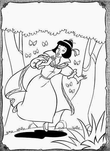 Cuentos infantiles: Blancanieves y los siete enanitos. Cuento para colorear. Secuencia temporal.