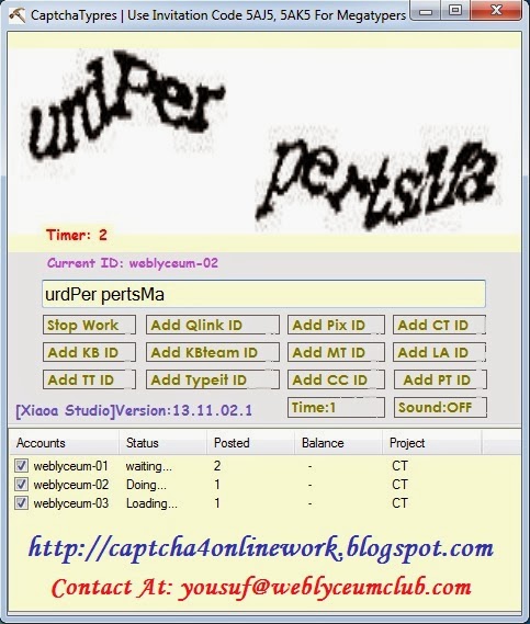 Free Online Captcha Work: CaptchaTyper Software