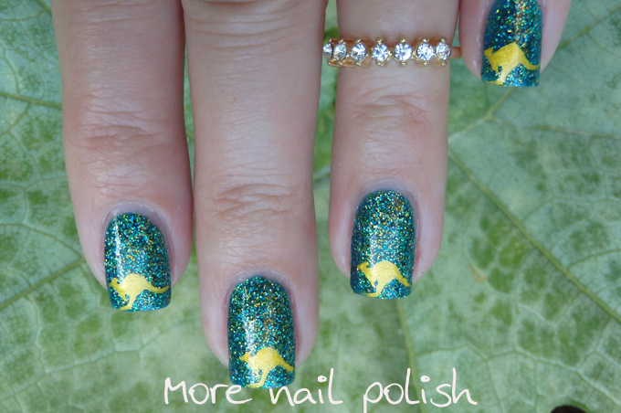 Australia Day 2015 - Green and Gold Kangaroos ~ More Nail Polish