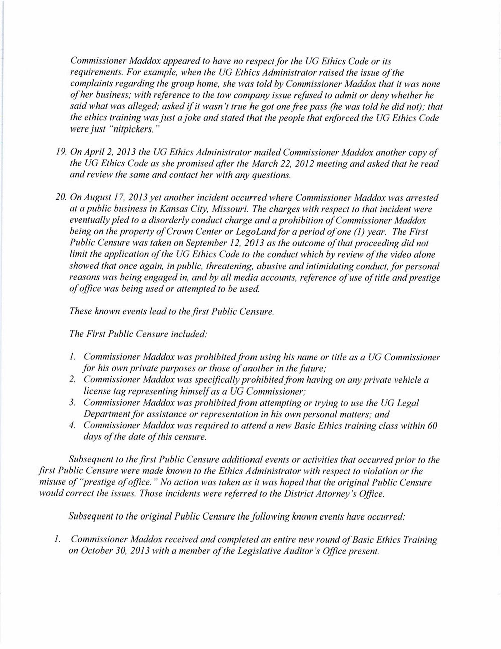 Kansas City Kansan: DOCUMENT: Second Maddox Censure Letter